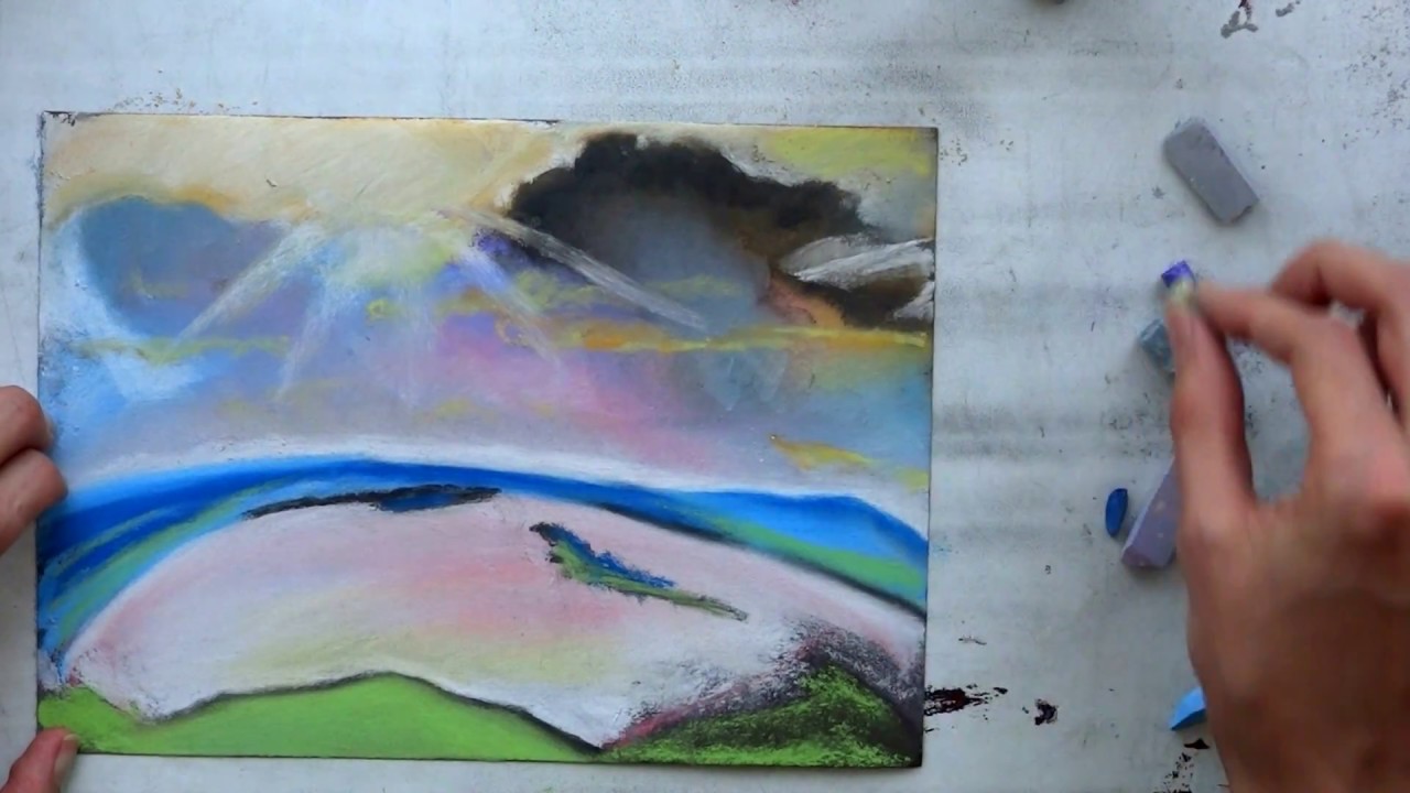 isaac levitan "above eternal peace" - drawing landscape chalk art (part ...