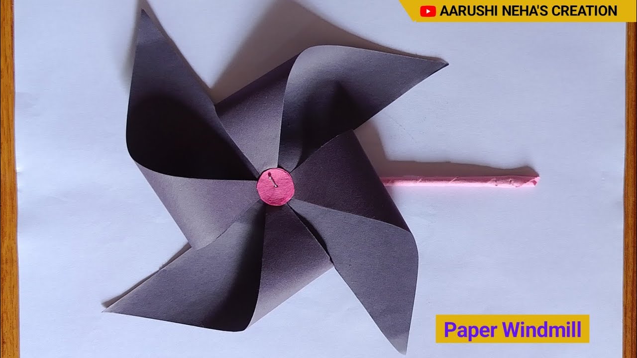 How to make Paper Windmill with Craft Paper | DIY Paper Windmill that spins | DIY Paper Craft ...
