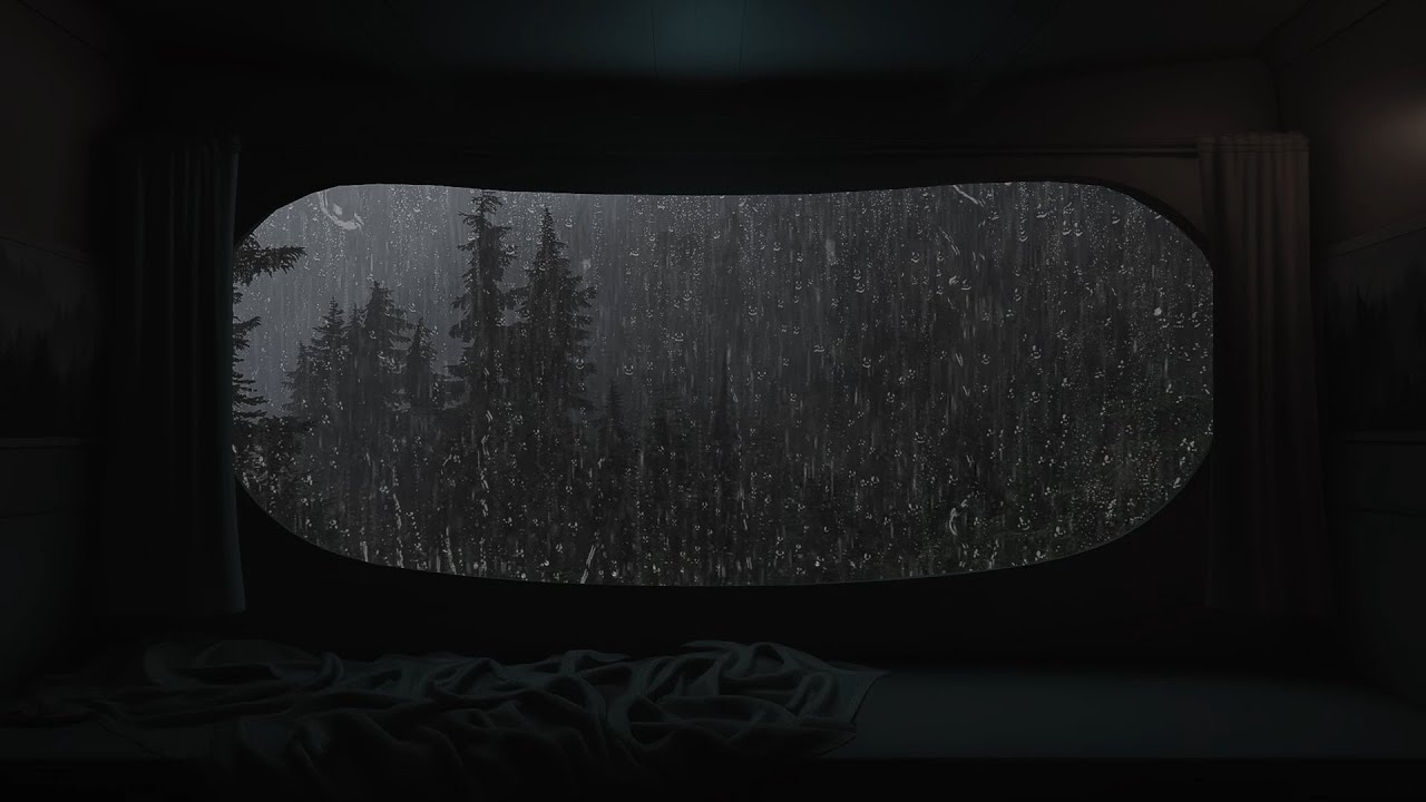 Quiet Rain in a Remote Place - Night Rain Ambience in a Little Room for ...