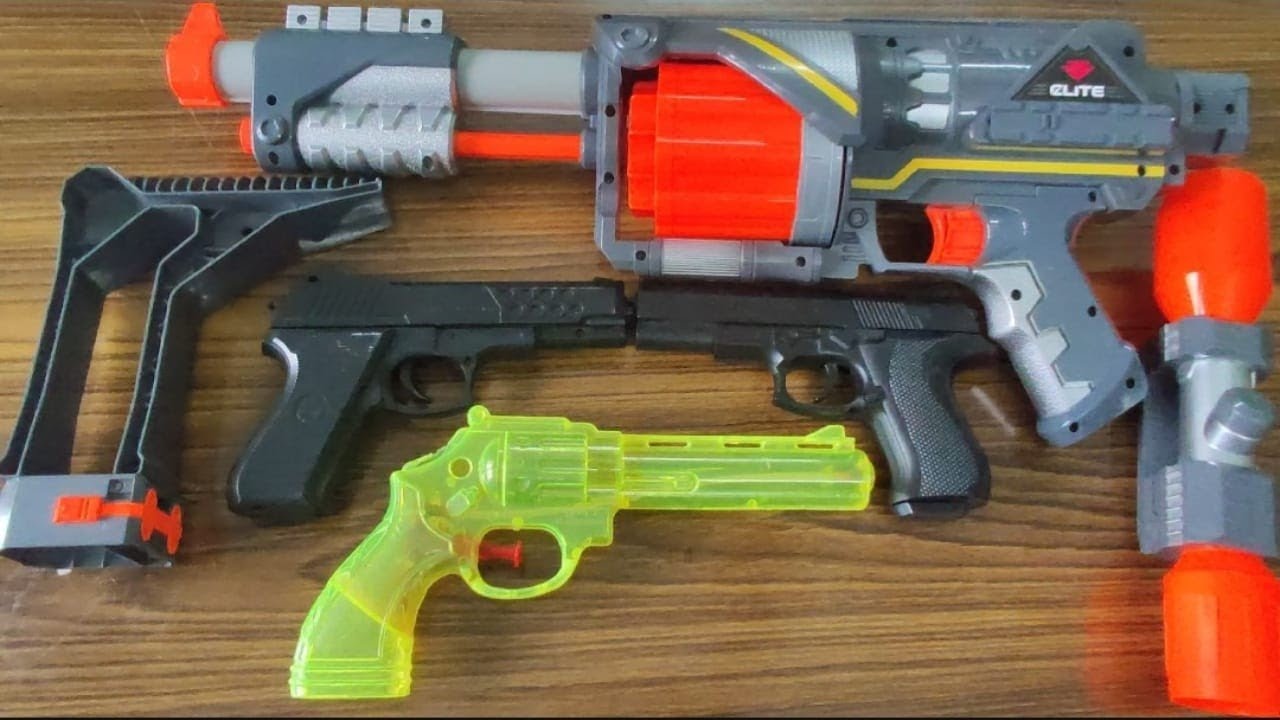 ASMR: Testing 1:1 scale machine GUN & colt revolvers - water pistol ...