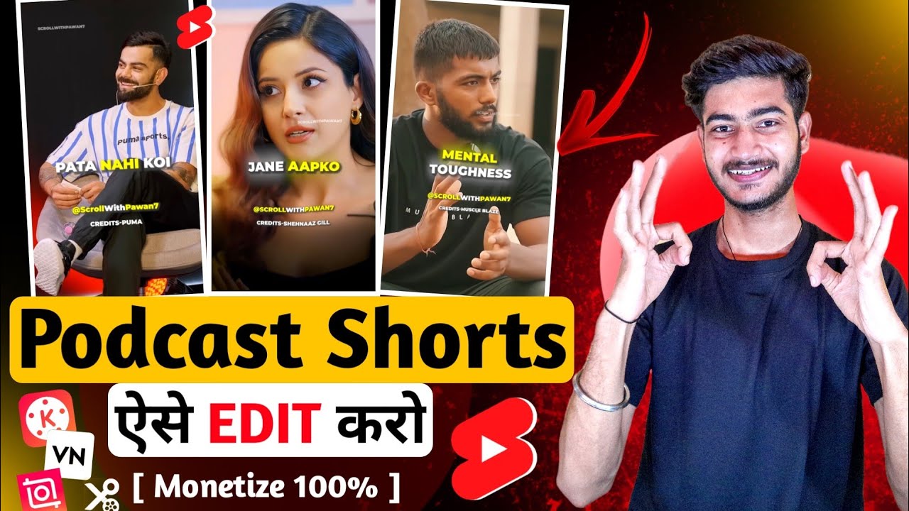 🤑30K/Month, Podcast Shorts Kaise Banaye | How to Make Podcast Shorts ...