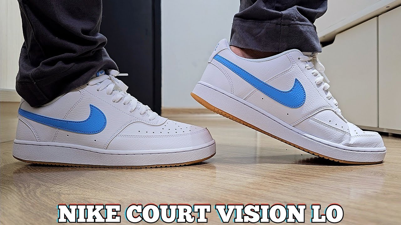 Review Tênis Nike Court Vision LO Azul | Demonstração No pé | On Feet ...