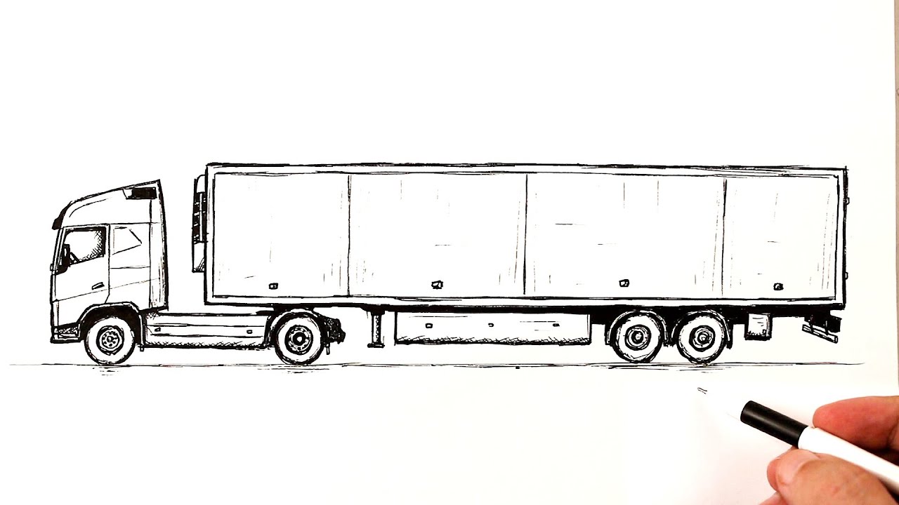 How to draw a Volvo Truck - YouTube