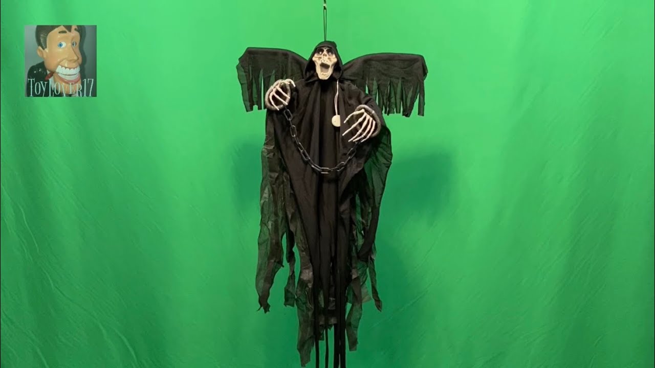 2ft Animated Hanging Slashing Winged Reaper - YouTube