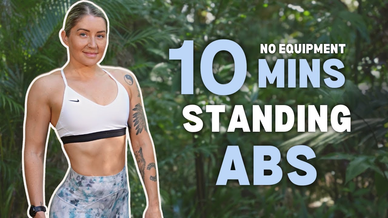 10 Min STANDING ABS Workout (No Equipment) // BEST Standing Exercises ...