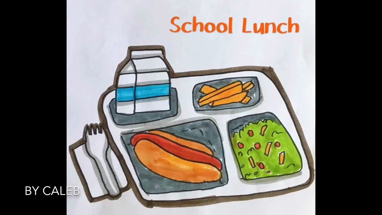 School Lunch Tray Drawing