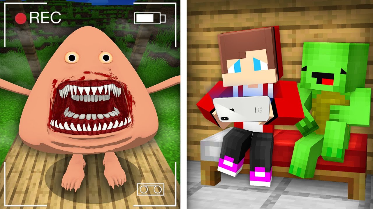 JJ and Mikey Got ADULT POU TAPES on a Hidden Camera in Minecraft ...