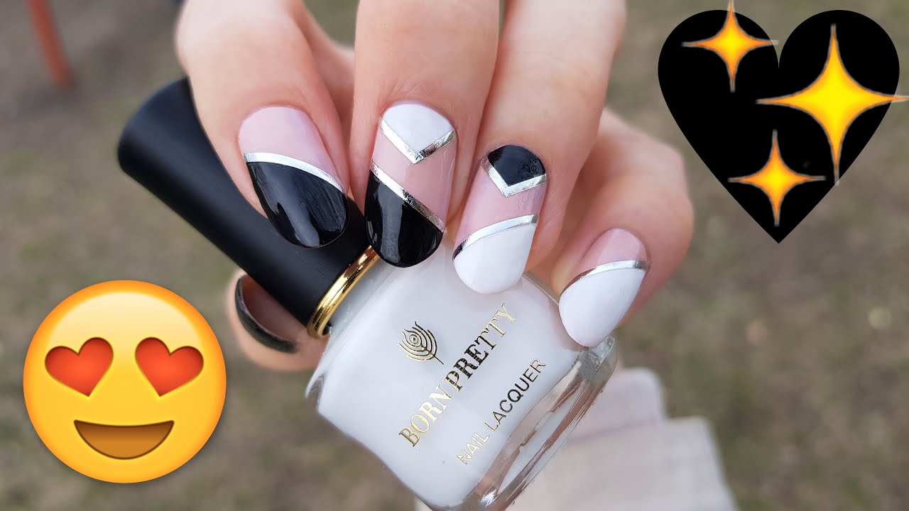 SImple Black and White Mani - YouTube