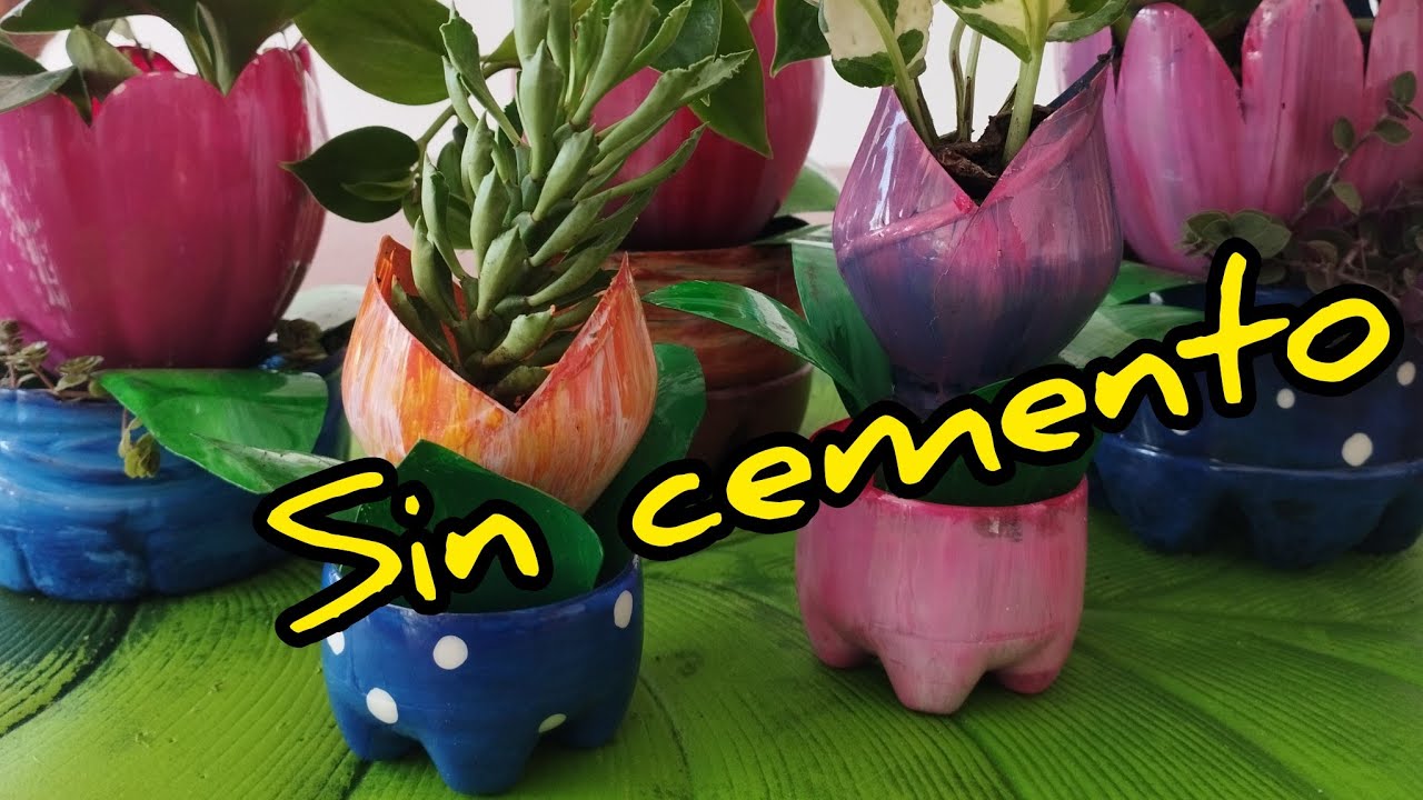 Mira cómo hice 5 macetas creativas recicladas con botellas plásticas ...