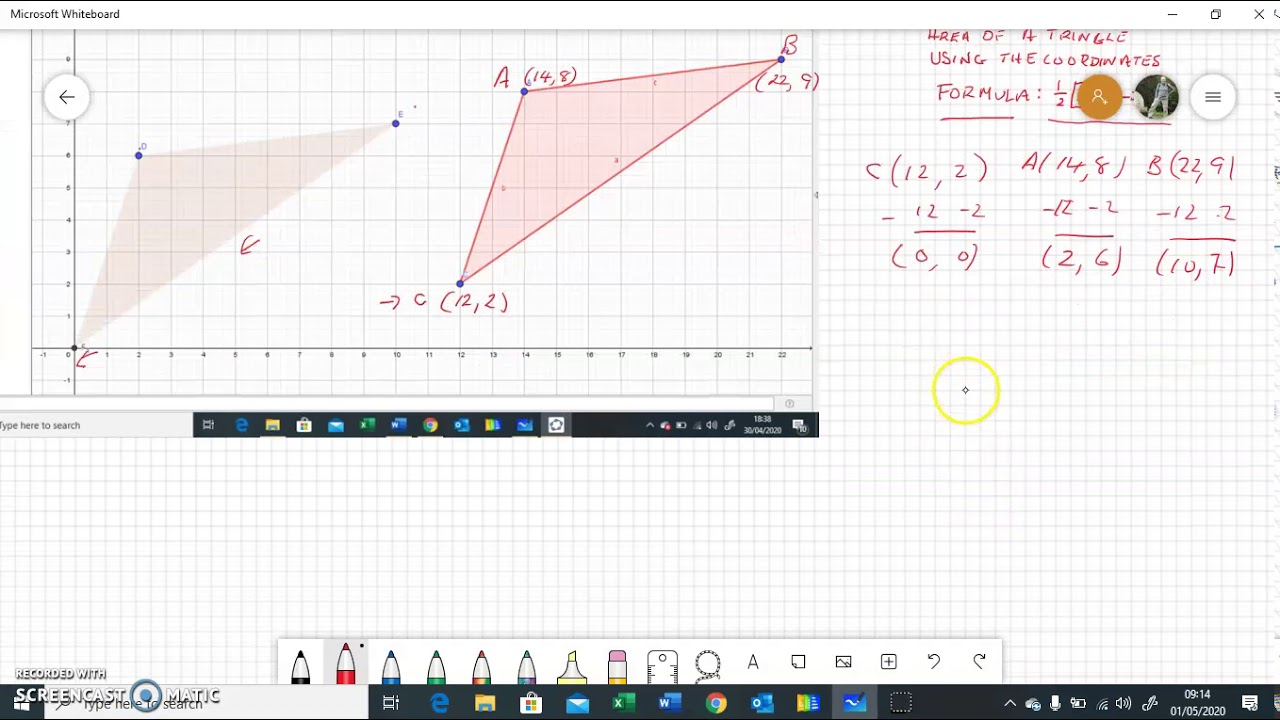 Area of A Triangle Using Coordinates - YouTube