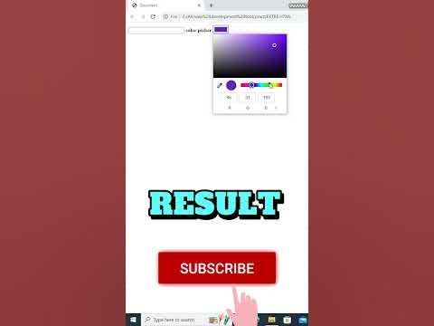 COLOR PICKER IN HTML #short #css #html #html #COLOR PICKER - YouTube