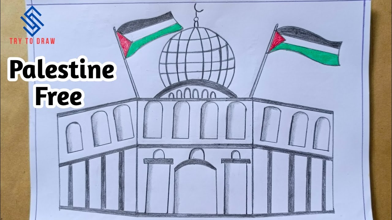 Free Palestine Drawing //Palestine Drawing //Al Aksa Mosjid Drawing🇵🇸 ...