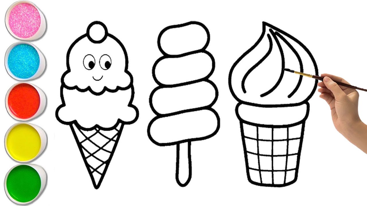 How to draw delicious ice cream | Ice cream drawing and coloring for ...