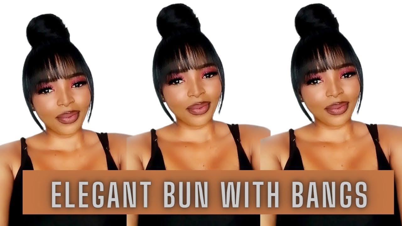 How to make a R20/$1.06 bun with bangs using braiding hair. - YouTube