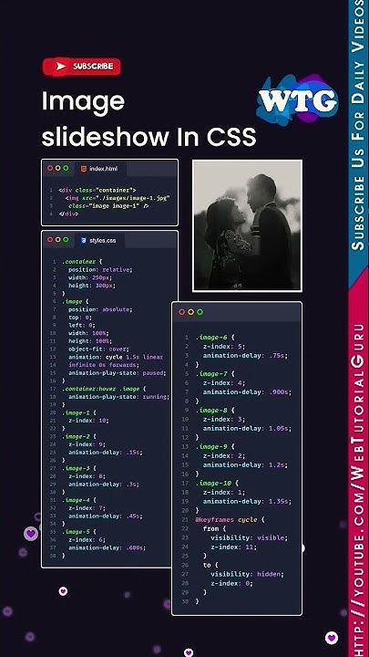 🌟 Image Slideshow Animation In Css Shorts Short Webtutorialguru Html5 Css3 Csstricks Code 