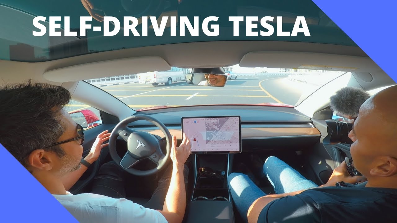 Self Driving Tesla Model 3 in Dubai | Tesla Model 3 Review - YouTube