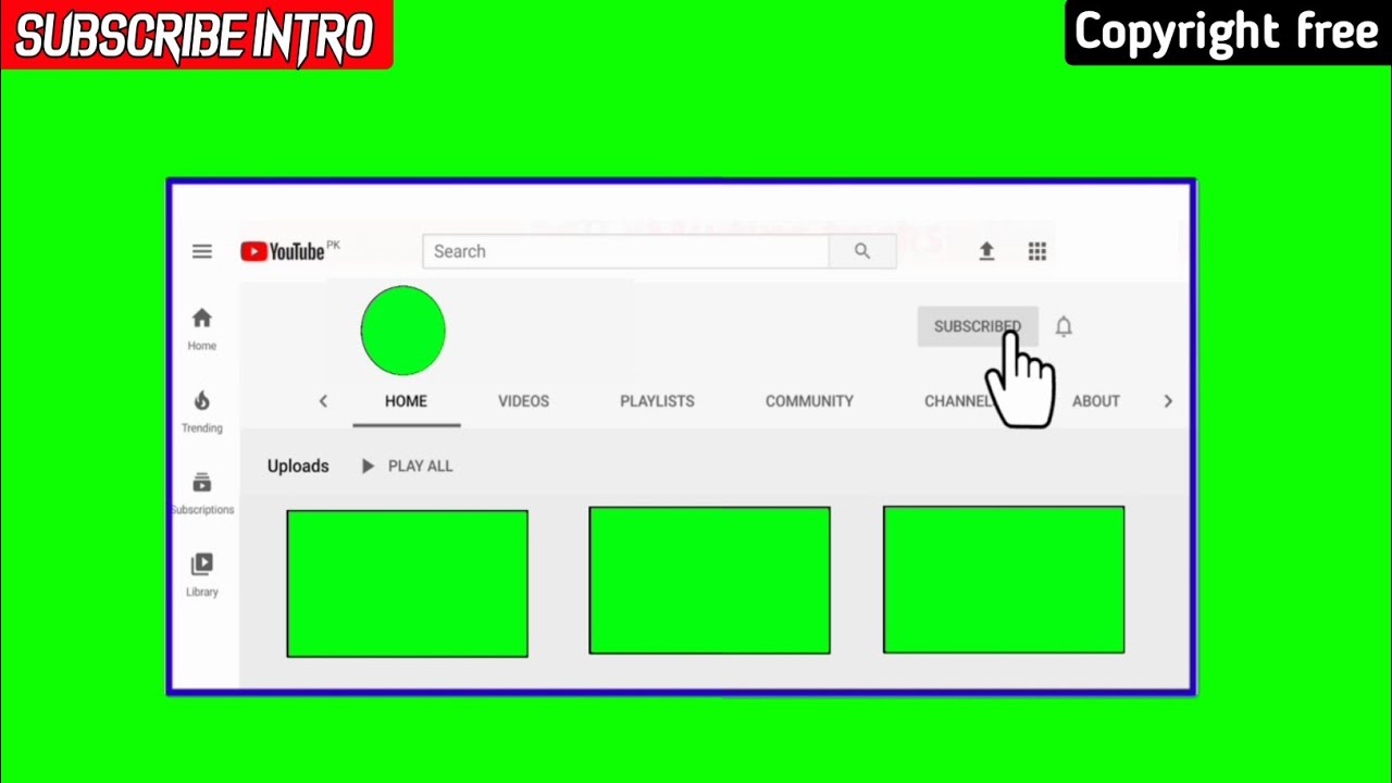 Subscribe intro green screen no copyright | Subscribe and bell icon ...