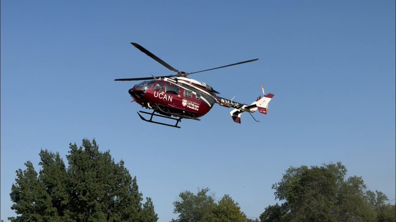 Airbus EC145 (UCAN) Helicopter | Landing Richard D. Irwin Park! - YouTube