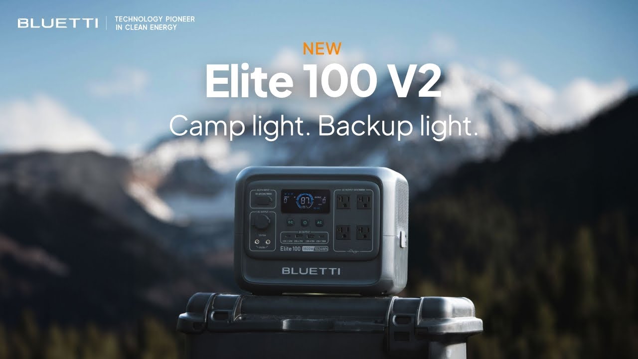 BLUETTI Elite 100 V2 | Camp Light, Backup Light - YouTube