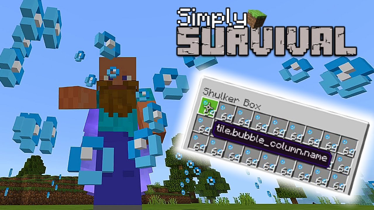 BUBBLE COLUMN BLOCK Farm 100% in Survival! Minecraft Bedrock -Tutorial ...
