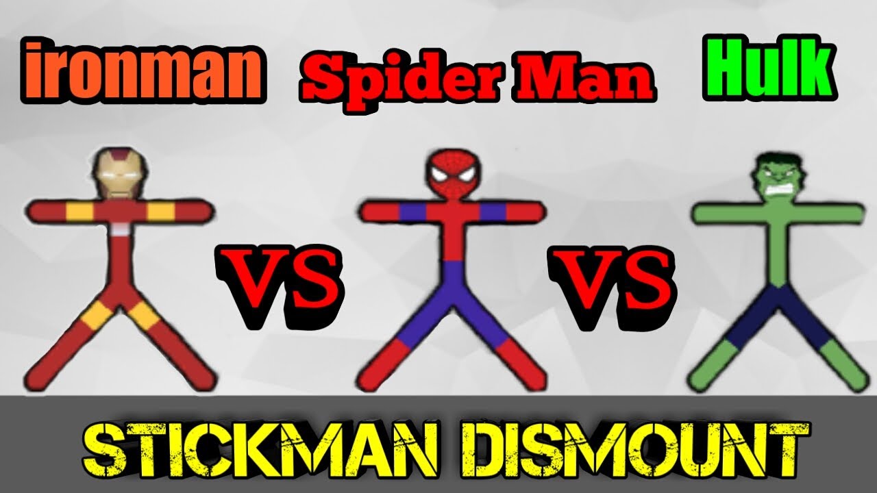 कोन है Best ? 🤔|| Iron Man vs Spider Man vs Hulk || stickman dismount ...