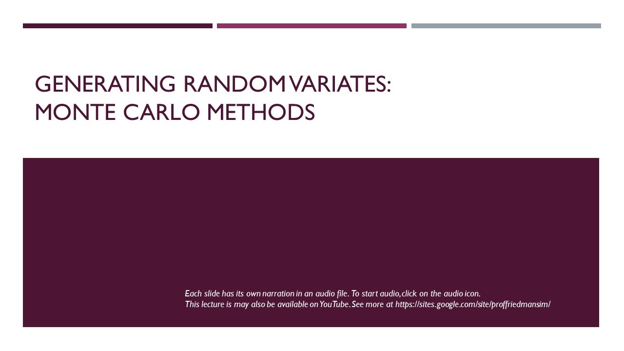 Generating Random Variates (Monte Carlo Sampling) v.2 - YouTube