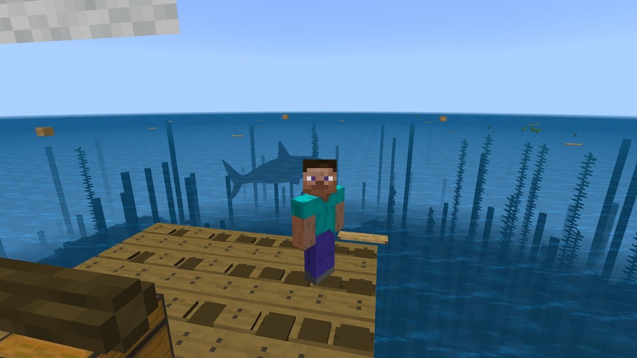 Minecraft pero estoy en el medio del mar con tiburones 🤣😎 - YouTube