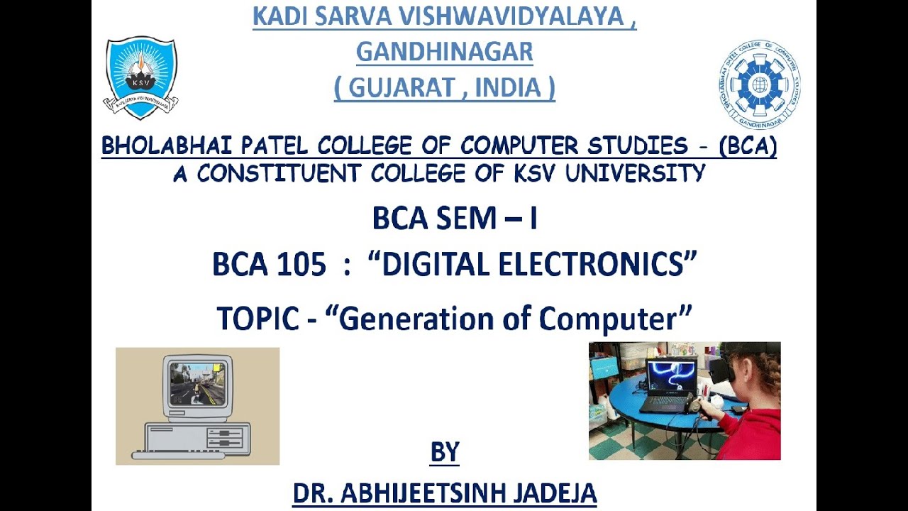 BCA-105 - DIGITAL ELECTRONICS - COMPUTER GENERATION - YouTube