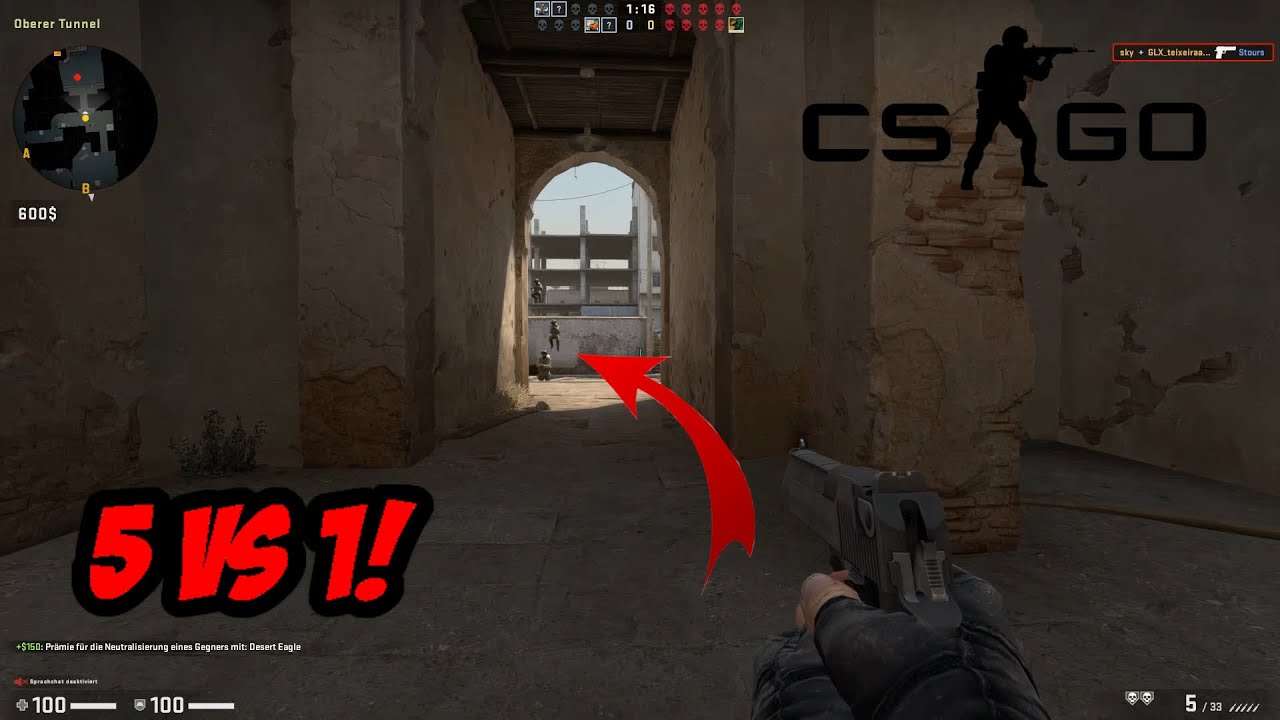 5 VS 1 in CS: GO!!! - YouTube