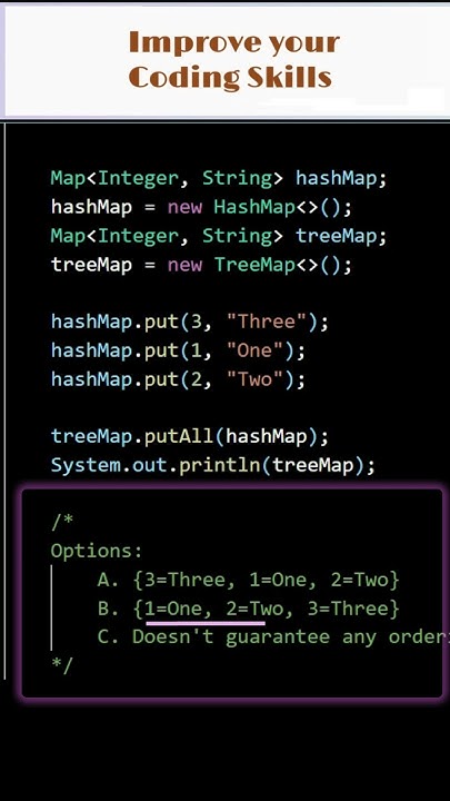 383 Java Coding Mcqs On Hashmap And Treemap Java Interview Questions Shorts Java Coding 1492