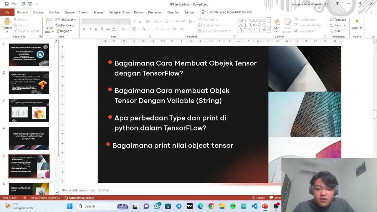 Pengenalan Tensorflow : Object Tensor - YouTube