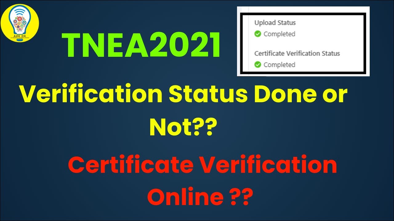 TNEA2021 Certificate Verification Online ?? Certificate Verification ...