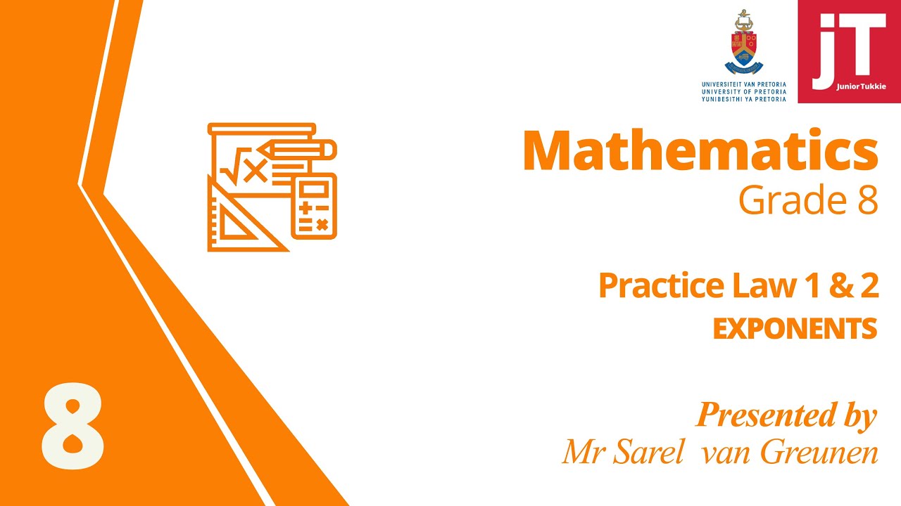 4. Gr8 Mathematics - Exponents - Practice Law 1 and 2 - YouTube