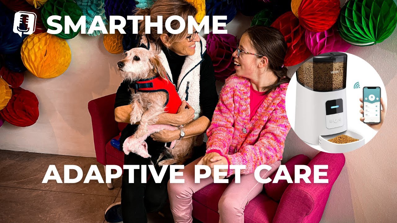 Cerebral Palsy girl feeds dog independently - Wopet smartfeeder review! - YouTube