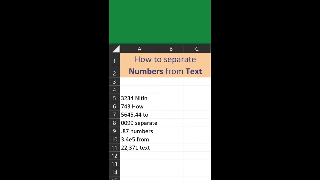 How To Separate Numbers From Text In Excel Excel Tips Tricks How To Separate Numbers From Text In Excel Excel Tips Tricks