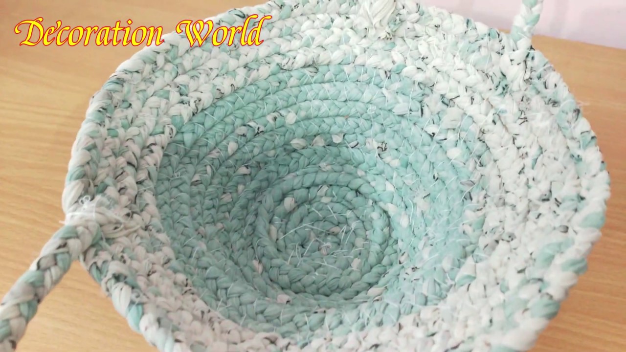 Handmade cloth basket made with waste chunni cloth | amazing Cloth ...