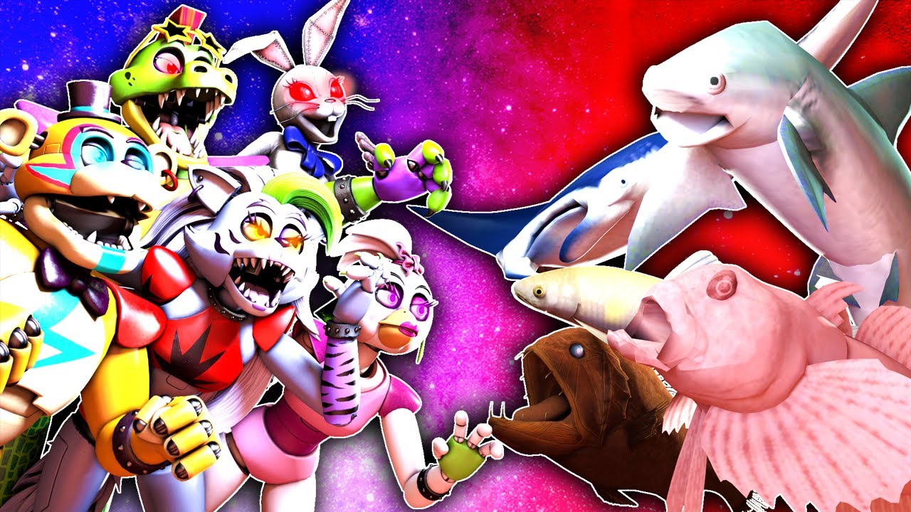 [SFM FNaF] Security Breach vs The Fish Characters - YouTube