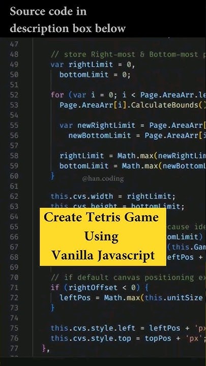 Create Tetris Game Using Vanilla JavaScript - YouTube