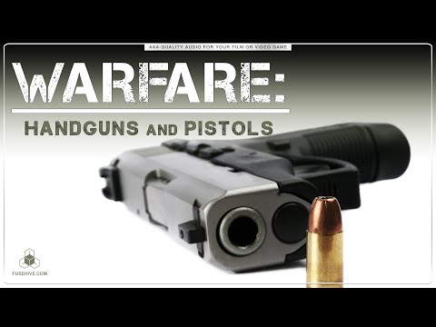Handguns and Pistols - Warfare Combat Guns Gunfire Gunshots Bullets Glocks AAA Sound Effects Library