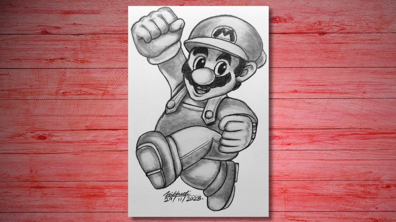 How To Draw Mario | Graphite Pencil ️ Drawing Timelapse | Easy Step By ...