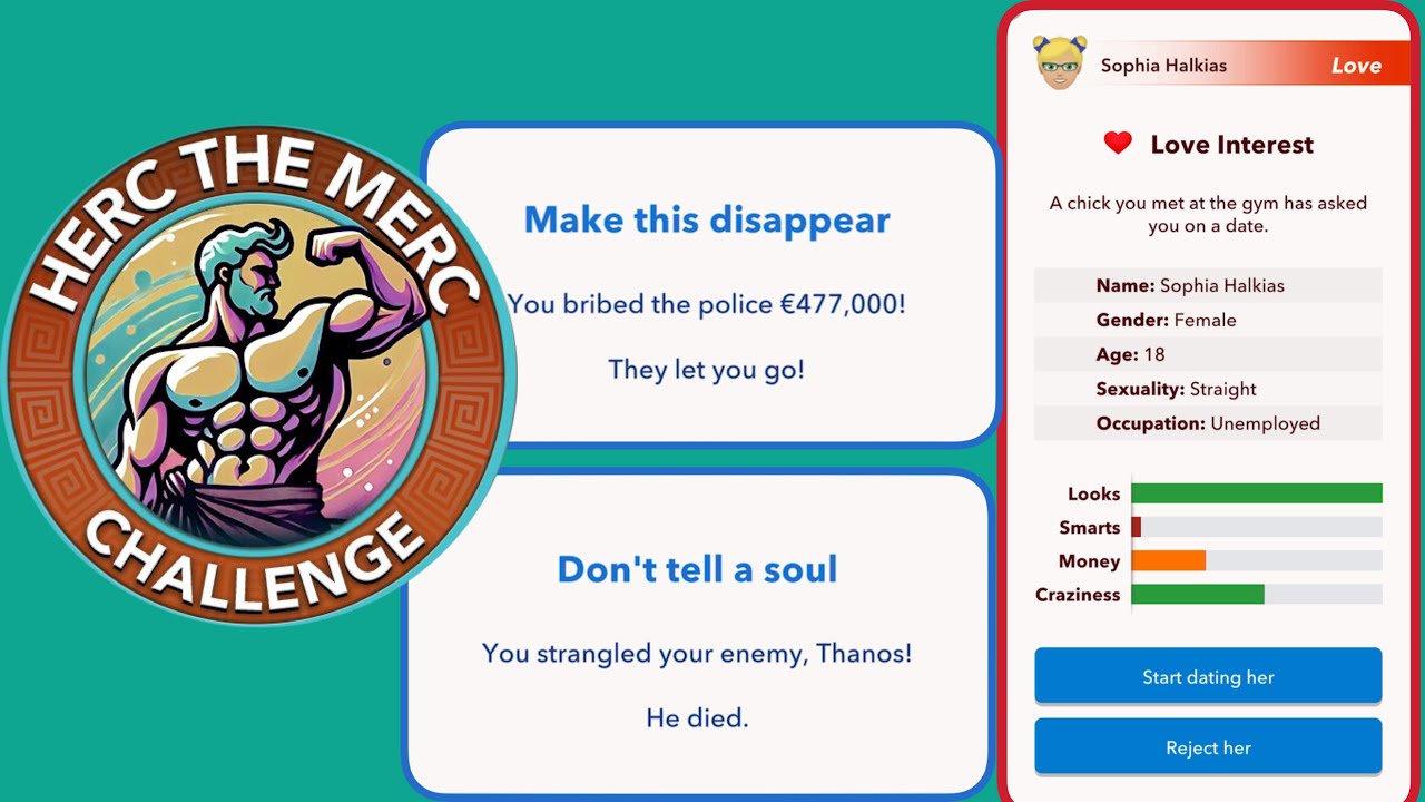HOW TO COMPLETE HERC THE MERC CHALLENGE | strangle 5 enemies | Bitlife ...