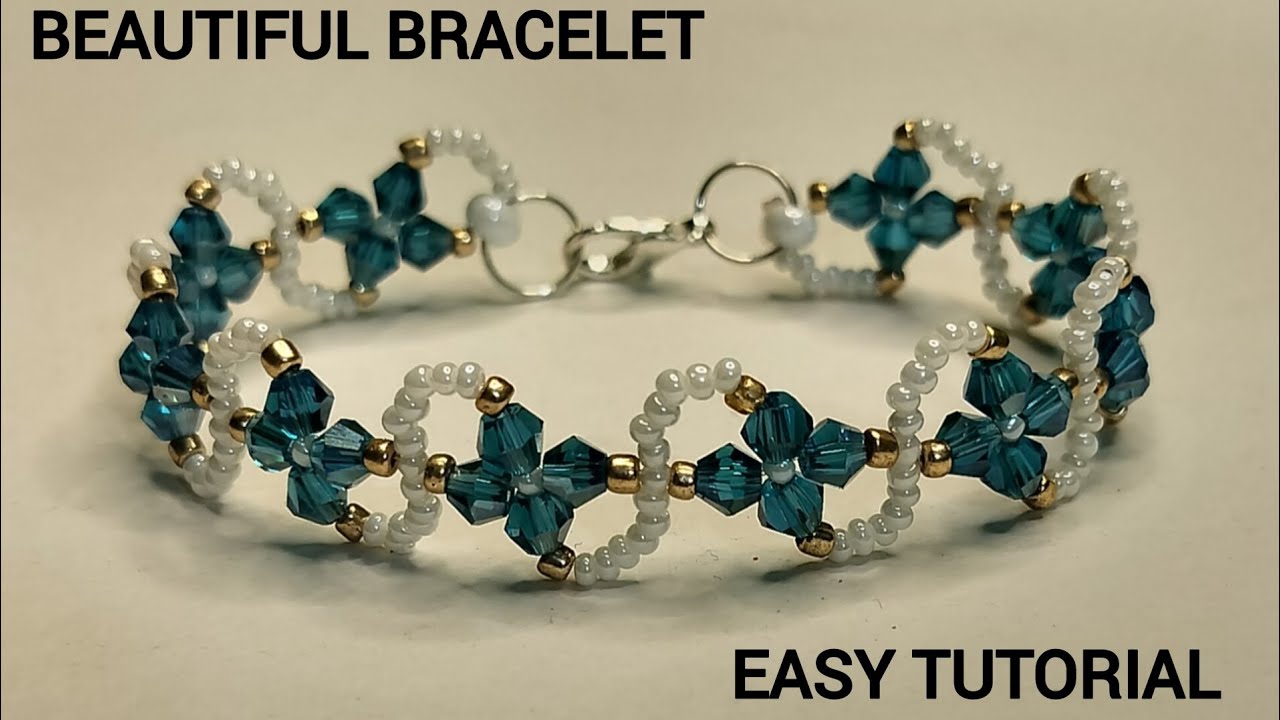 Diy Crystal Beads jewellery Making At Home | Beautiful Bracelet Easy ...
