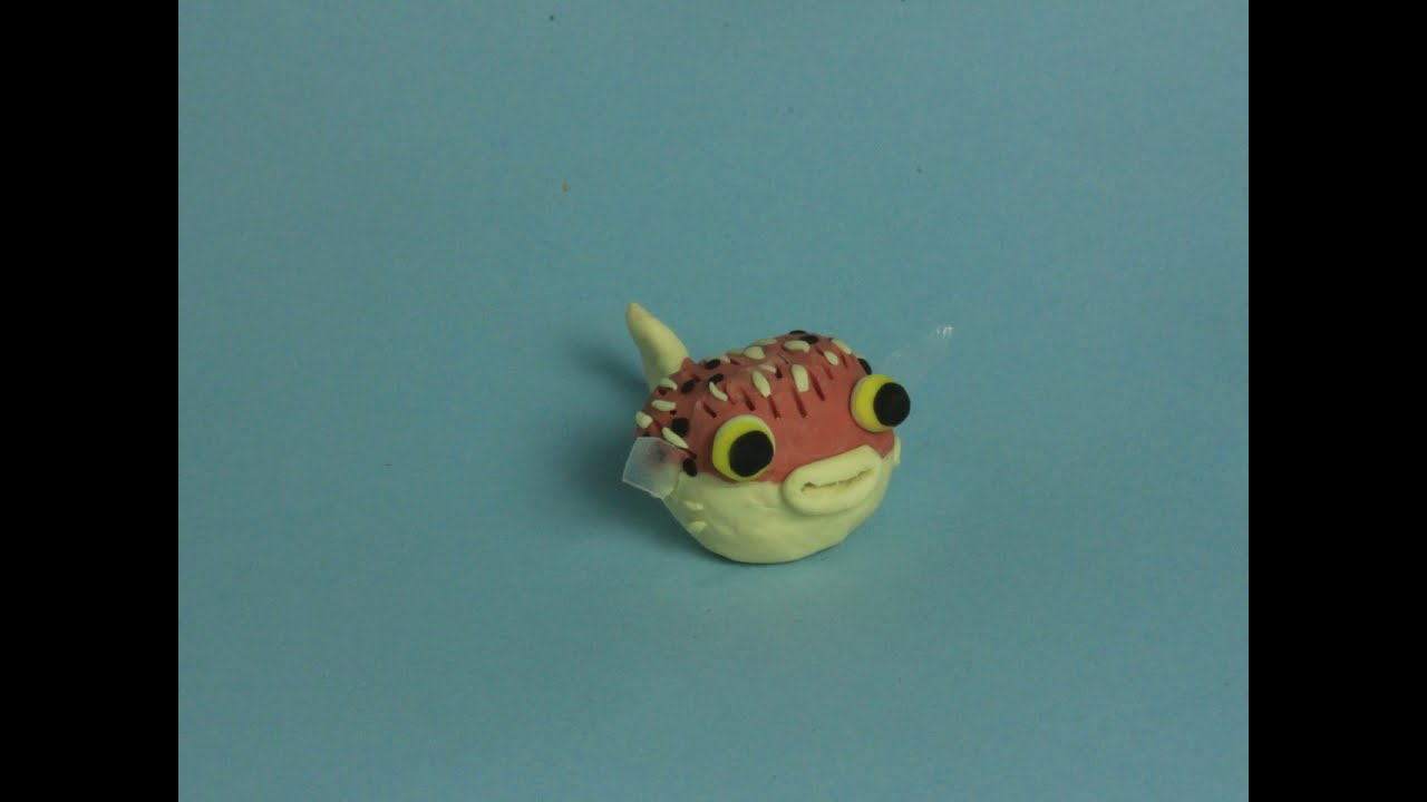 Pufferfish chewing gum, Claymie claymation stop-motion animation - YouTube