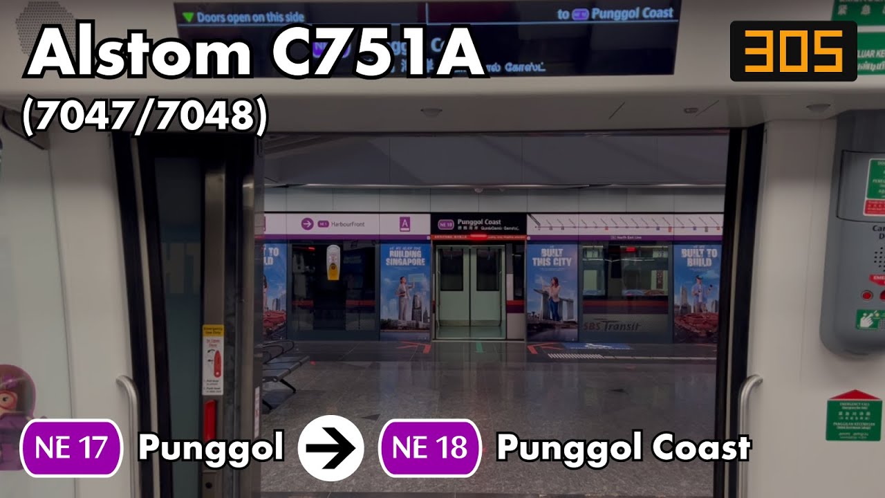 [SBS Transit] - Alstom C751A, (7047/7048), (Punggol - Punggol Coast ...
