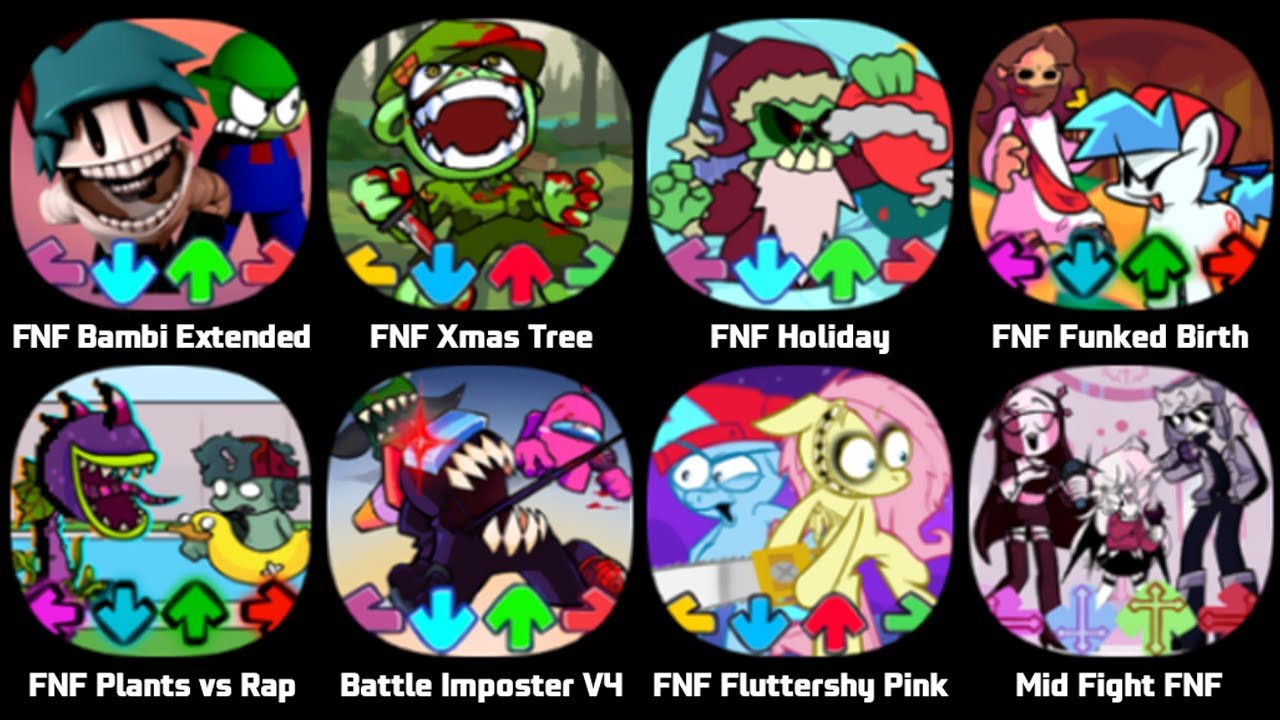 FNF Bambi Extended, FNF Xmas Tree, FNF Holiday, FNF Funked Birth, FNF ...