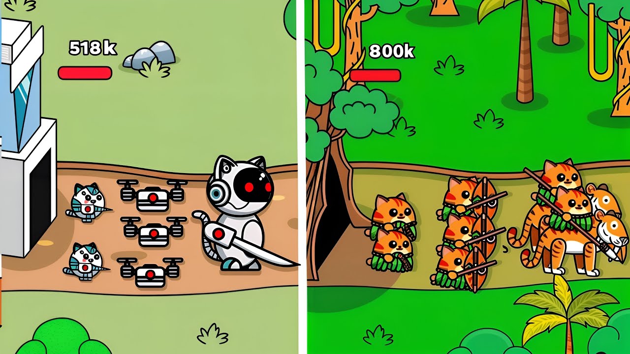 Cat Vs Dog Evolution game in MAX LEVEL ⭐ Merge games ( Cat Evolution ...