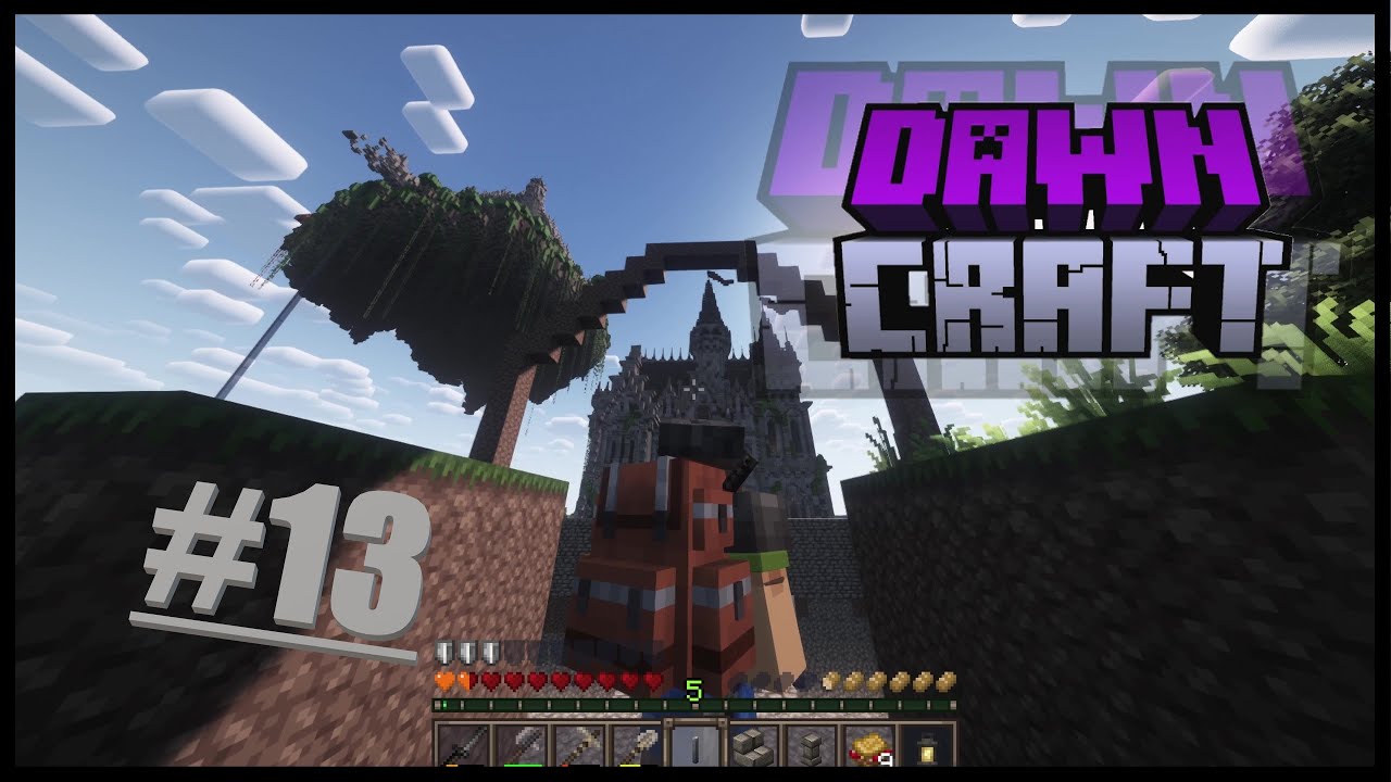 Minecraft mod Dawn Craft #13 | ماين كرفت ( البوابة الاتوماتيكية + السور ...