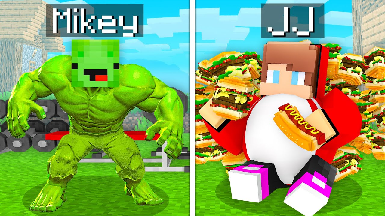 Strong Mikey vs Fat JJ Fitness Challenge - Maizen Minecraft Animation - YouTube