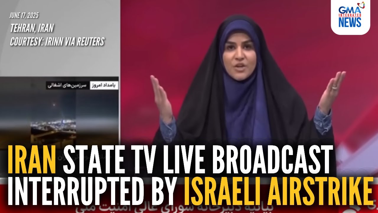 Iran state TV live broadcast interrupted by Israeli airstrike | GMA ...