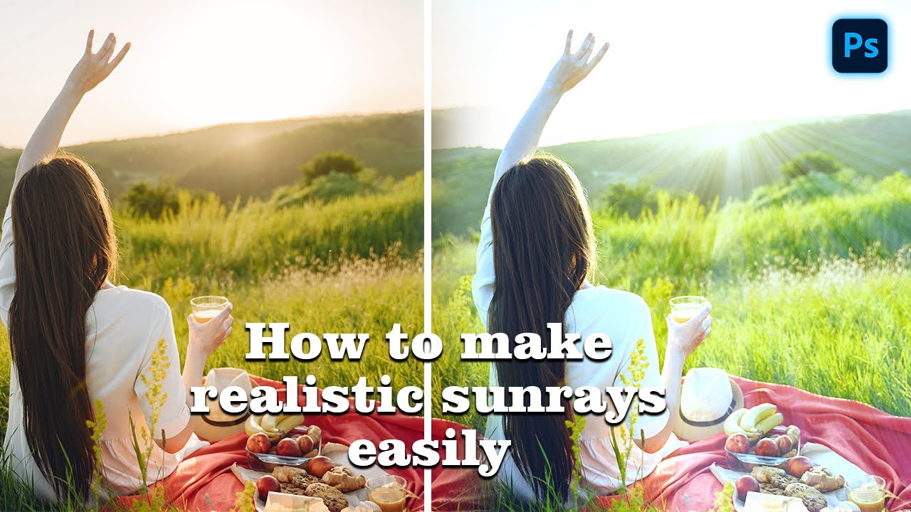 How to make realistic sunrays easily | Adobe Photosho - YouTube